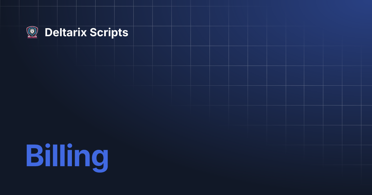 Billing | Deltarix Scripts
